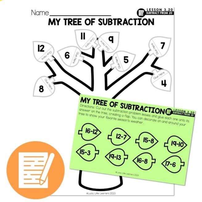 Lucky to Learn Math - 1st Grade - Lesson 3.20 - Subtraction Review ...