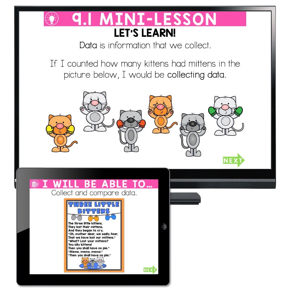 Lucky to Learn Math - 1st Grade - Lesson 9.1 - Collect Data - Teaching ...