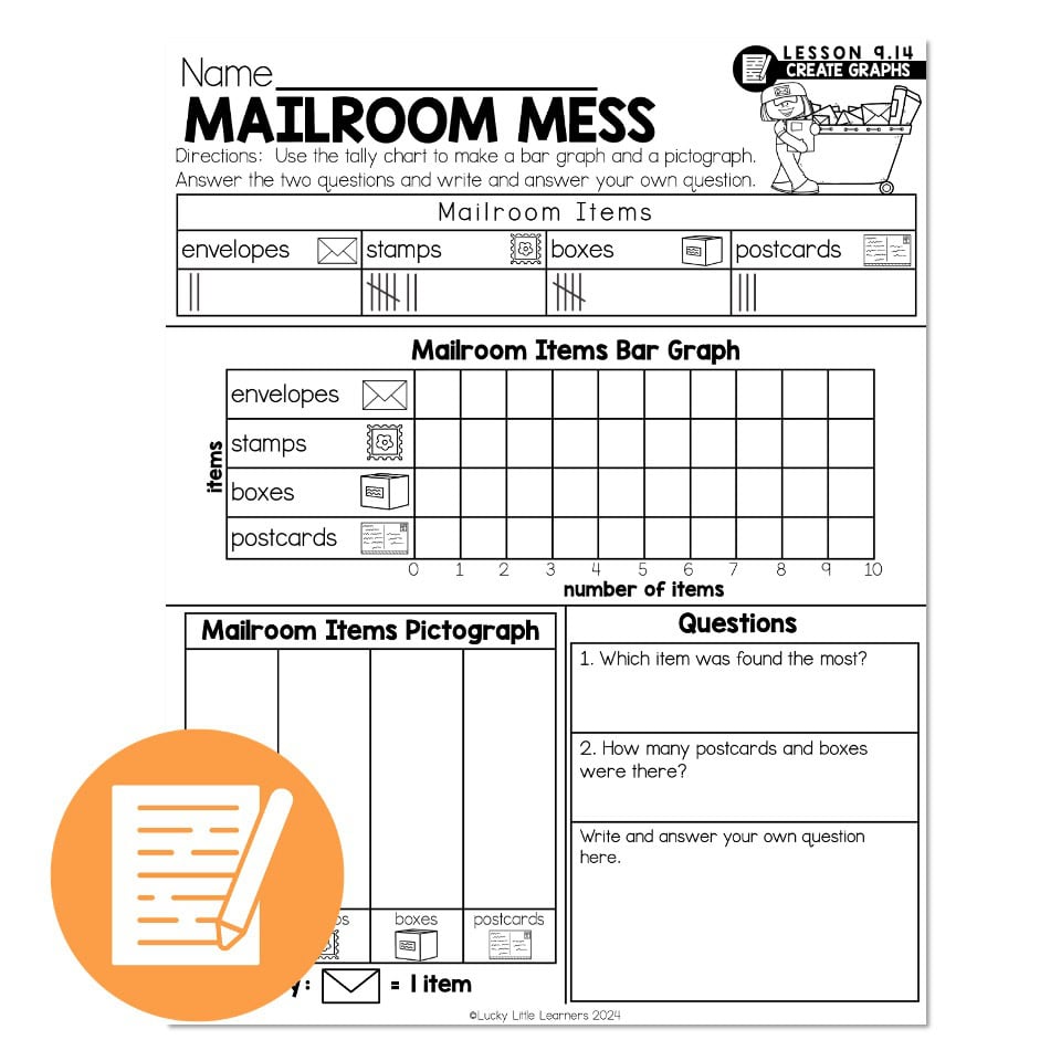 Lucky to Learn Math - 1st Grade - Lesson 9.14 - Create Graphs ...
