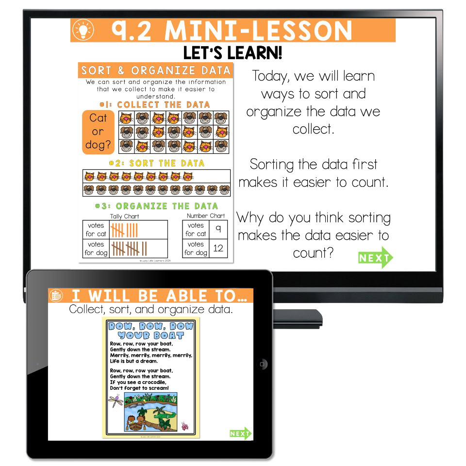 Lucky to Learn Math - 1st Grade - Lesson 9.2 - Organize Data - Teaching ...