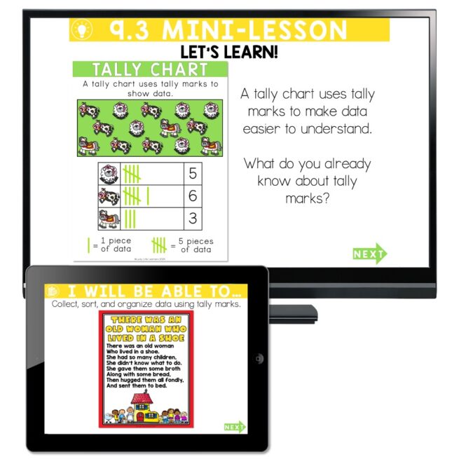 Lucky to Learn Math - 1st Grade - Lesson 9.3 - Tally Marks - Teaching ...