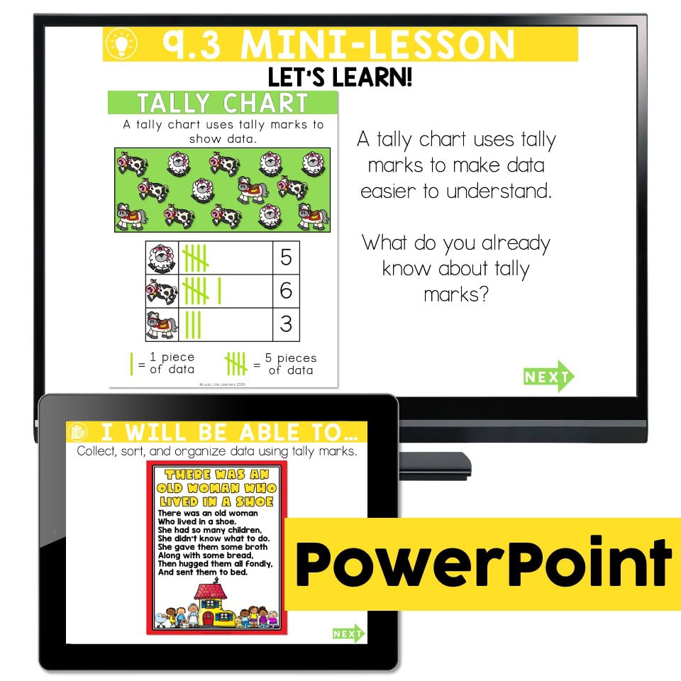 Lucky to Learn Math - 1st Grade - Lesson 9.3 - Tally Marks - Teaching ...