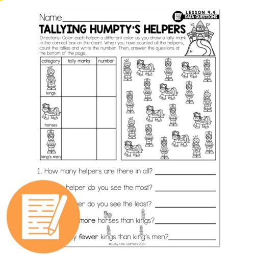 Lucky to Learn Math - 1st Grade - Lesson 9.4 - Data Questions ...