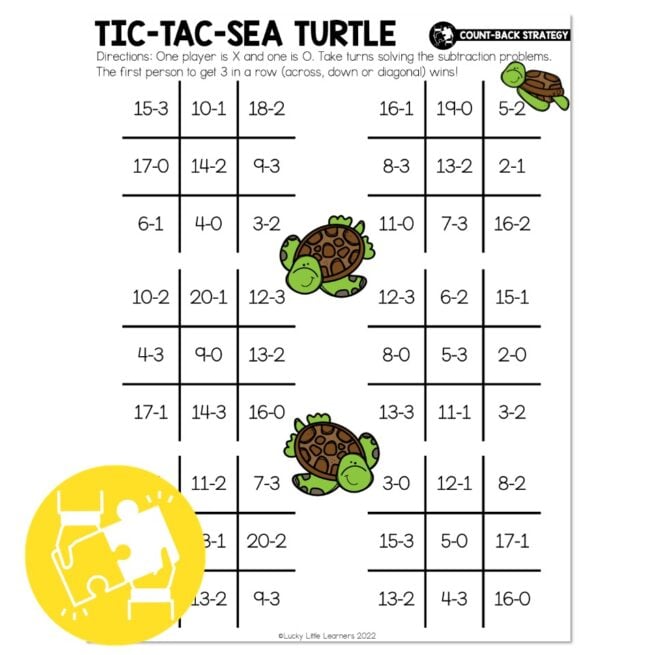Lucky to Learn Math - Count Back - Lesson 2.12 - Collaboration - Tic ...