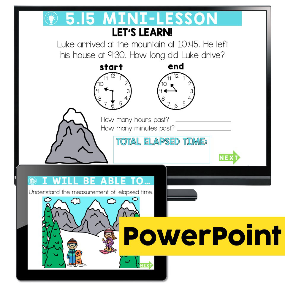 Lucky to Learn Math - Lesson 5.15 - Measure Elapsed Time - Teaching ...