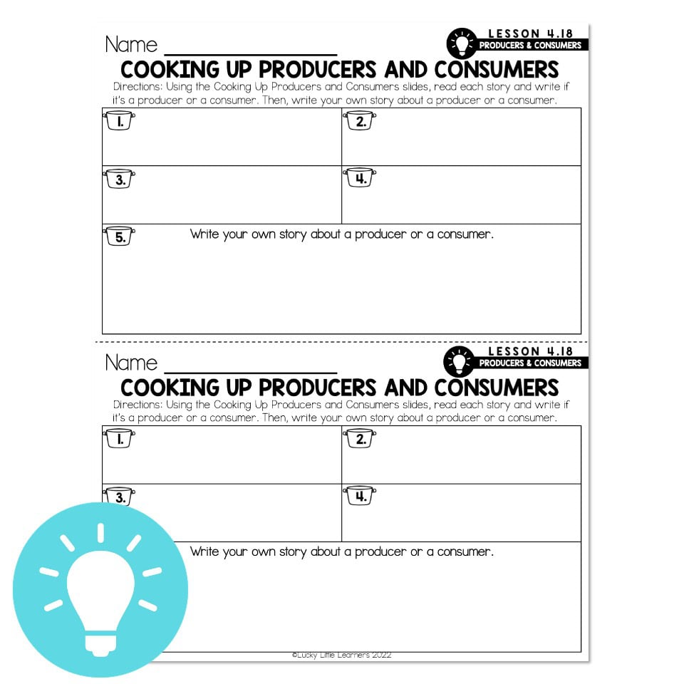 Lucky to Learn Math - Producers and Consumers - Lesson 4.18 - Mini ...