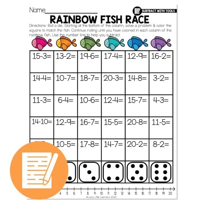 Lucky to Learn Math - Subtract with Tools - Lesson 2.13 - Independent ...