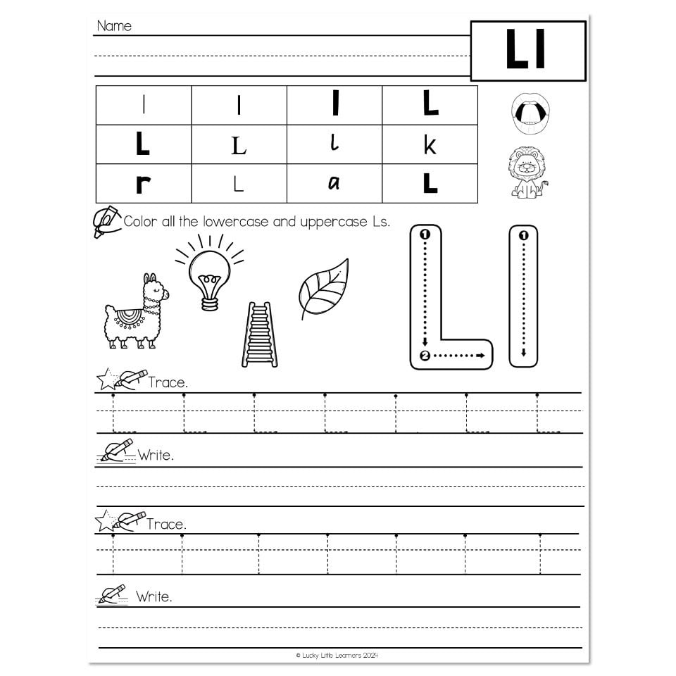 Letter L Phonics Worksheets L Words Alphabet Letters Poster | Phonics