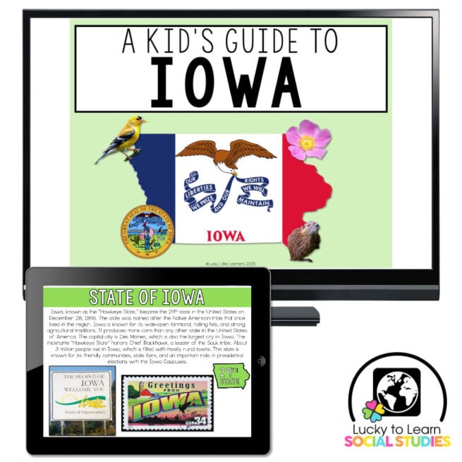 Lucky to Learn Social Studies - US States - Iowa - Teaching Slides ...