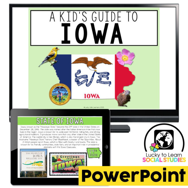 Lucky to Learn Social Studies - US States - Iowa - Teaching Slides ...