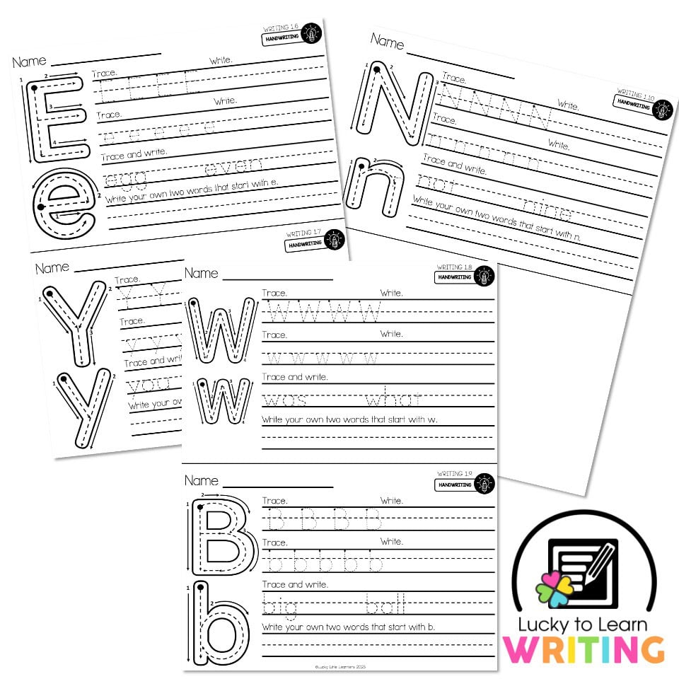 Lucky to Learn Writing 1st Grade - Unit 1 Writing Foundations - Week 2 ...