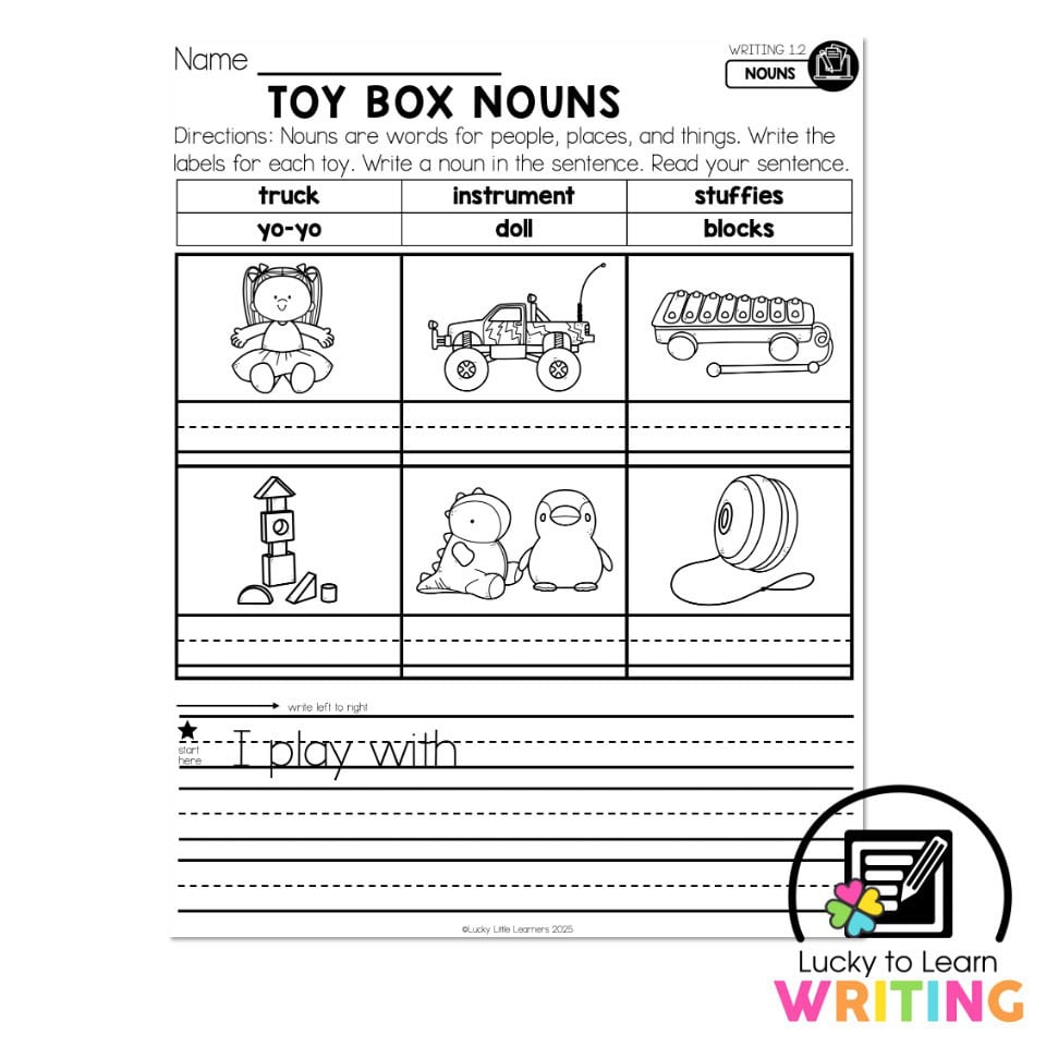 Lucky to Learn Writing 1st Grade - Unit 1 Writing Foundations - Writing ...