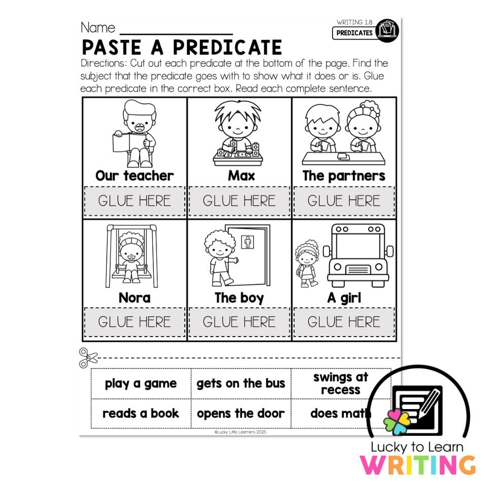 Lucky to Learn Writing 1st Grade - Unit 1 Writing Foundations - Writing ...