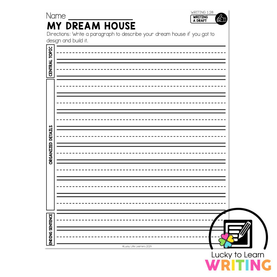 Lucky to Learn Writing - Unit 1 Foundations - Writing 1.28 - Writing a ...