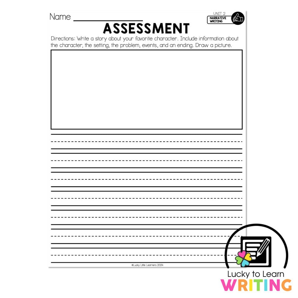 Lucky to Learn Writing - Unit 2 Narrative - Pre-Assessment - Lucky ...