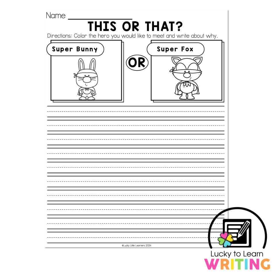 Lucky to Learn Writing - Unit 2 Narrative - Week 1 – This or That ...