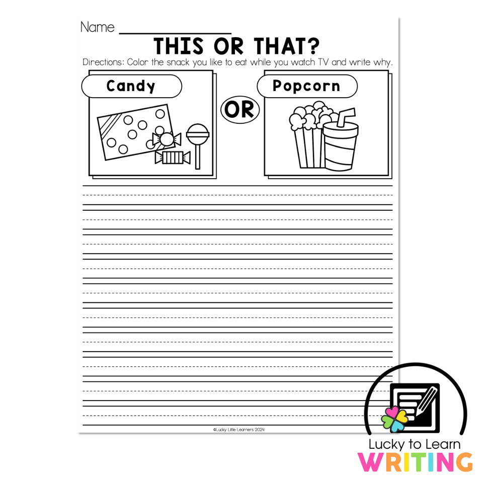 Lucky to Learn Writing - Unit 2 Narrative - Week 6 – This or That ...