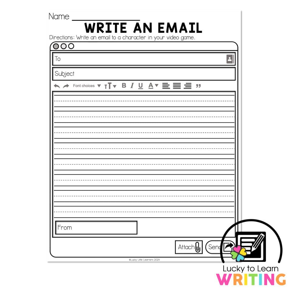 Lucky to Learn Writing - Unit 2 Narrative - Week 7 – Email – Character ...