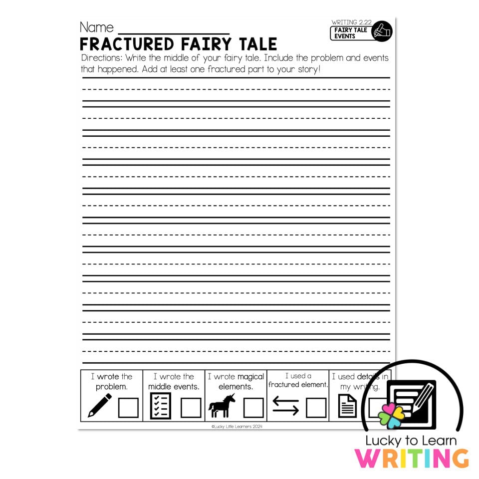 Lucky to Learn Writing - Unit 2 Narrative - Writing 2.22 - Fairy Tale ...