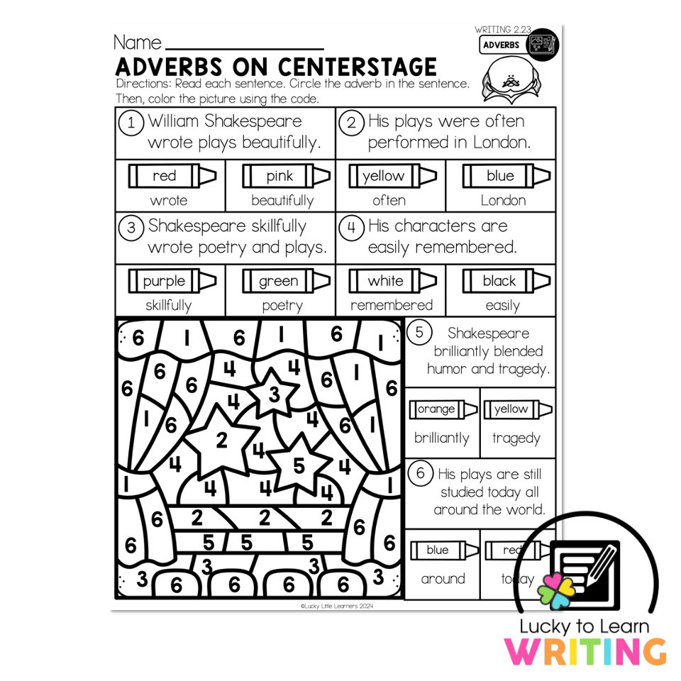 Lucky to Learn Writing - Unit 2 Narrative - Writing 2.23 - Adverbs ...