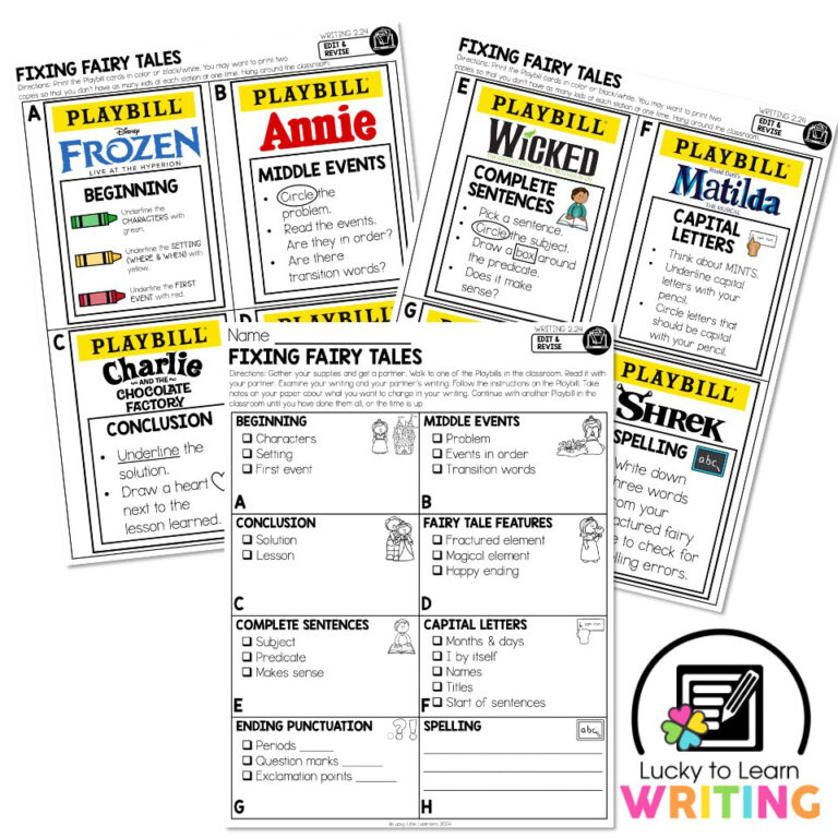 Lucky to Learn Writing - Unit 2 Narrative - Writing 2.24 - Edit and ...