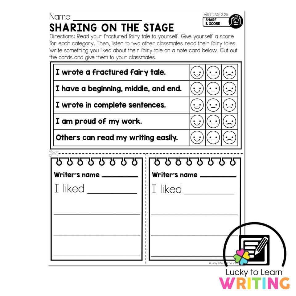 Lucky to Learn Writing - Unit 2 Narrative - Writing 2.25 - Share and ...