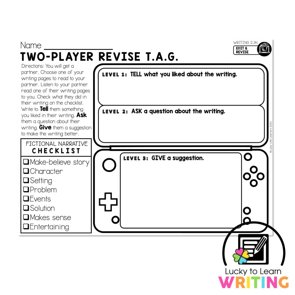 Lucky to Learn Writing - Unit 2 Narrative - Writing 2.34 - Edit and ...