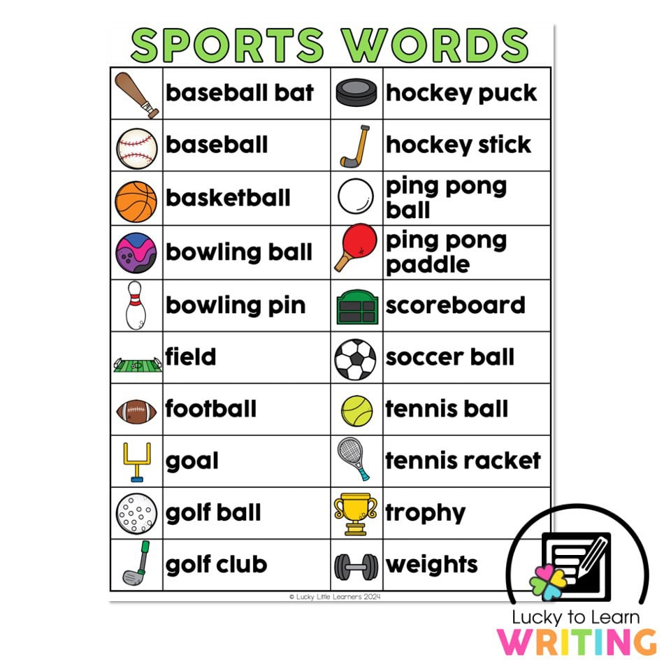 Lucky to Learn Writing - Unit 3 Informational - Week 1 - Word List ...