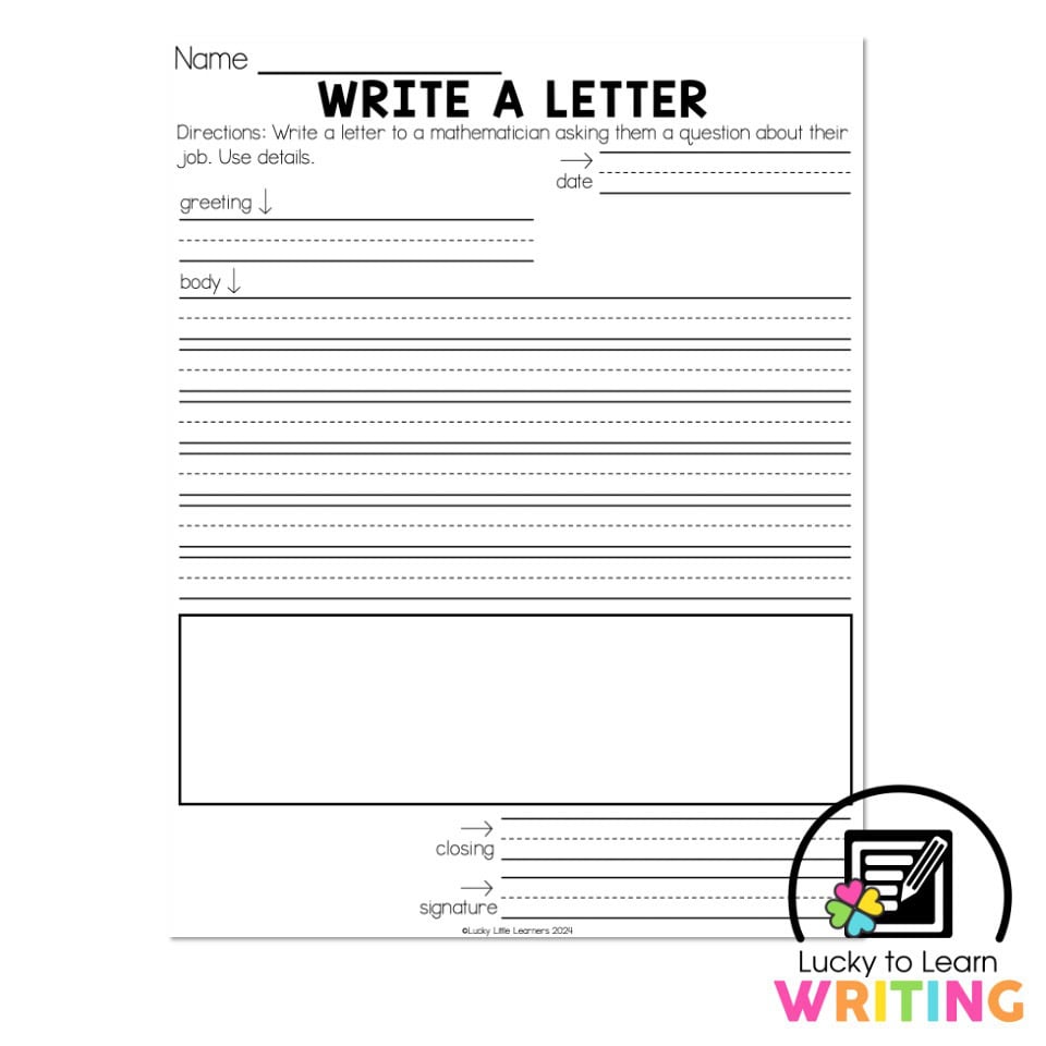 Lucky to Learn Writing - Unit 3 Informational - Week 3 - Letter ...