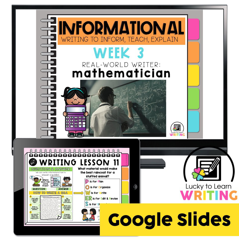 Lucky to Learn Writing - Unit 3 Informational - Week 3 - Question and ...