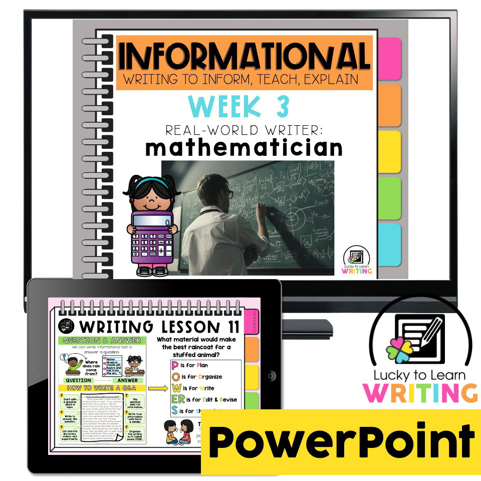 Lucky to Learn Writing - Unit 3 Informational - Week 3 - Question and ...