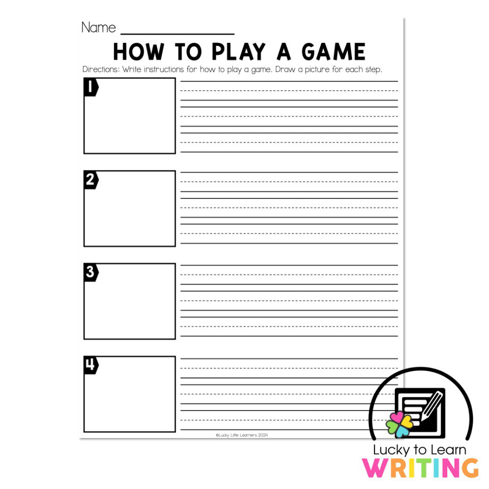 Lucky to Learn Writing - Unit 3 Informational - Week 5 - How To - Play ...