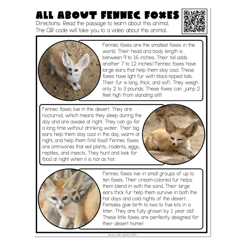 Lucky to Learn Writing - Unit 3 Informational - Week 6 - Animal Report ...