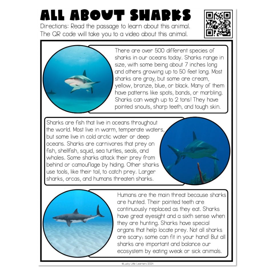 Lucky to Learn Writing - Unit 3 Informational - Week 6 - Animal Report ...