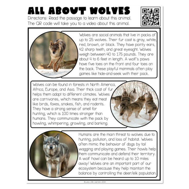 Lucky to Learn Writing - Unit 3 Informational - Week 6 - Animal Report ...