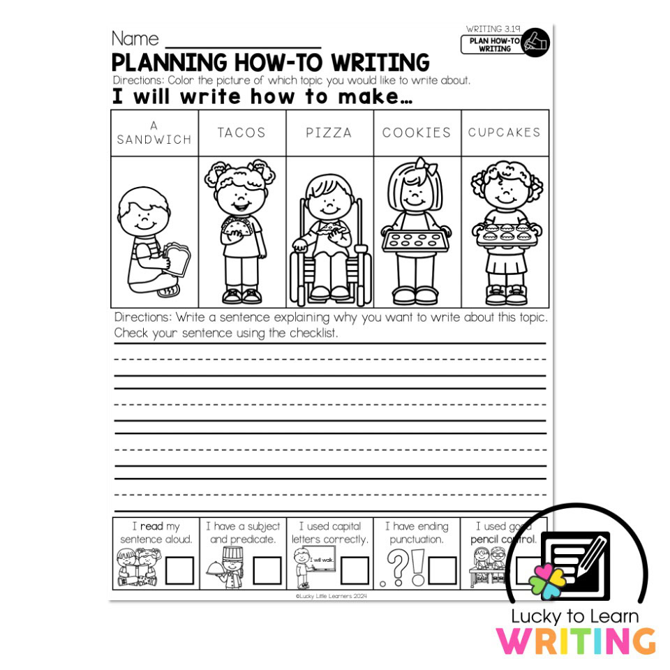 Lucky to Learn Writing - Unit 3 Informational - Writing 3.19 - How To ...