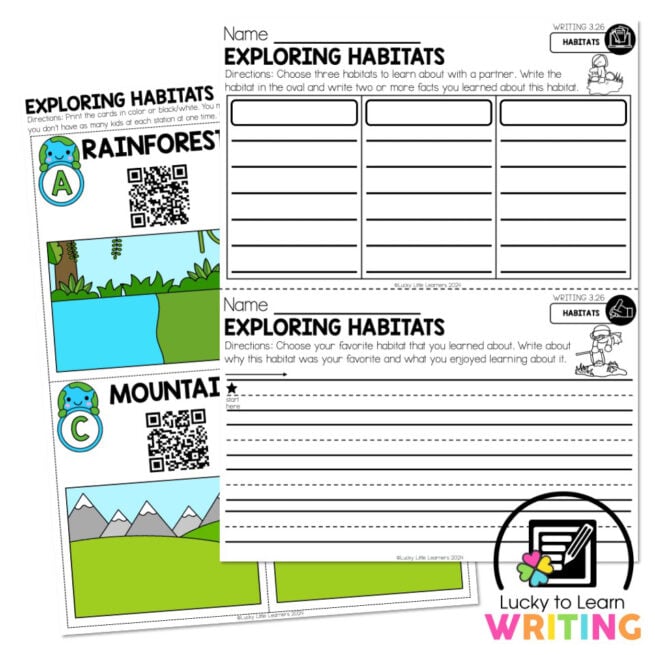 Lucky to Learn Writing - Unit 3 Informational - Writing 3.26 - Animal ...