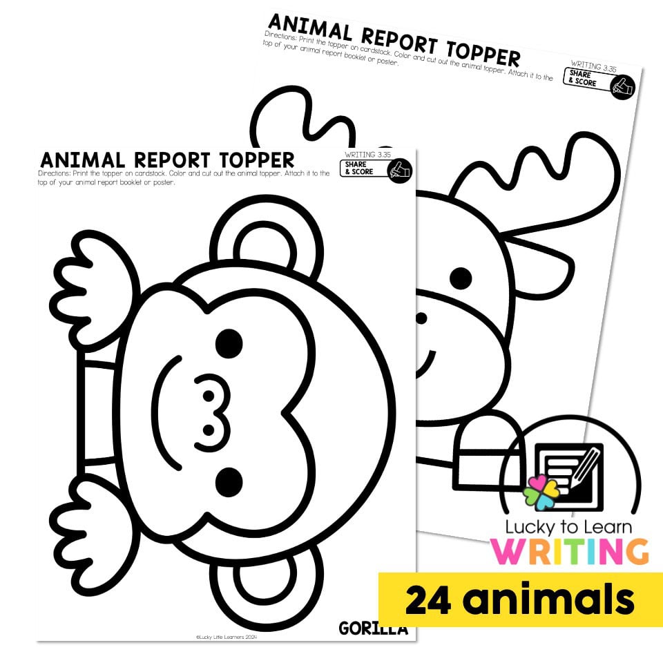 Lucky to Learn Writing - Unit 3 Informational - Writing 3.35 - Animal ...