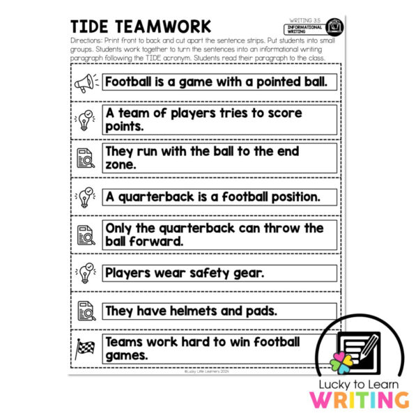 Lucky to Learn Writing - Unit 3 Informational - Writing 3.5 - Details ...