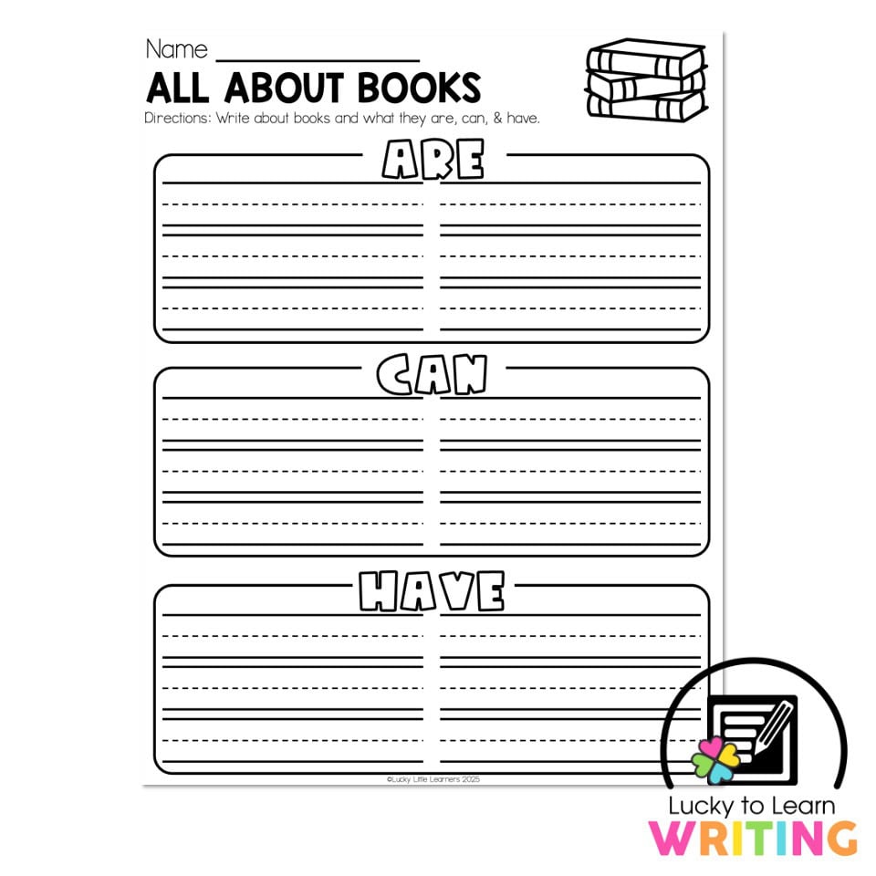 Lucky to Learn Writing - Unit 4 Opinion - Week 1 – All About – Books ...