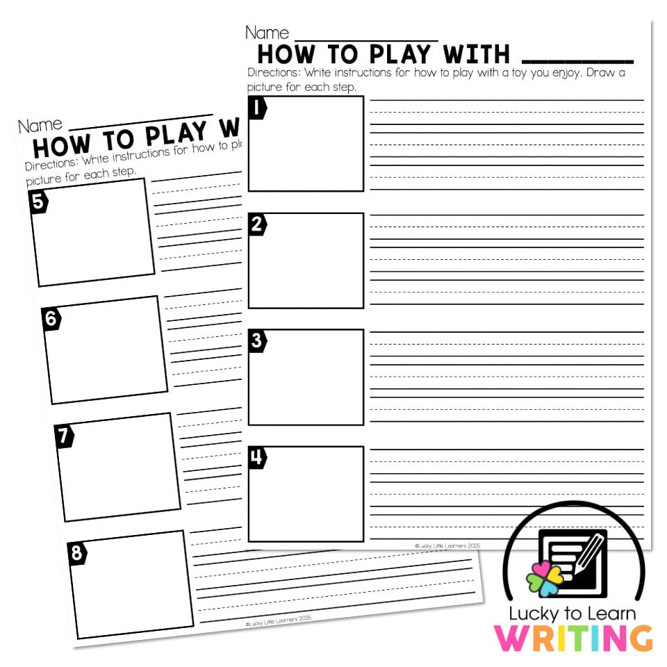 Lucky to Learn Writing - Unit 4 Opinion - Week 2 – How to – How to Play ...