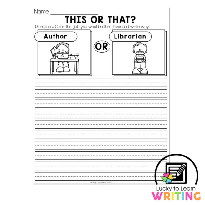 Lucky to Learn Writing - Unit 4 Opinion - Week 3 – This or That ...