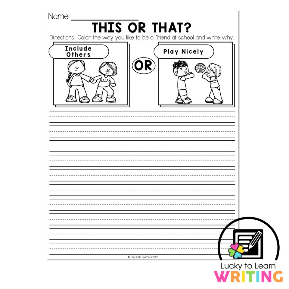 Lucky to Learn Writing - Unit 4 Opinion - Week 4 – This or That ...
