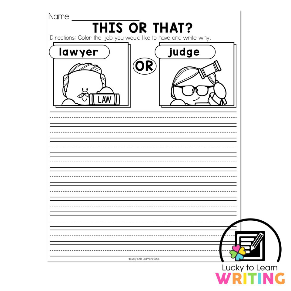 Lucky to Learn Writing - Unit 4 Opinion - Week 5 – This or That ...