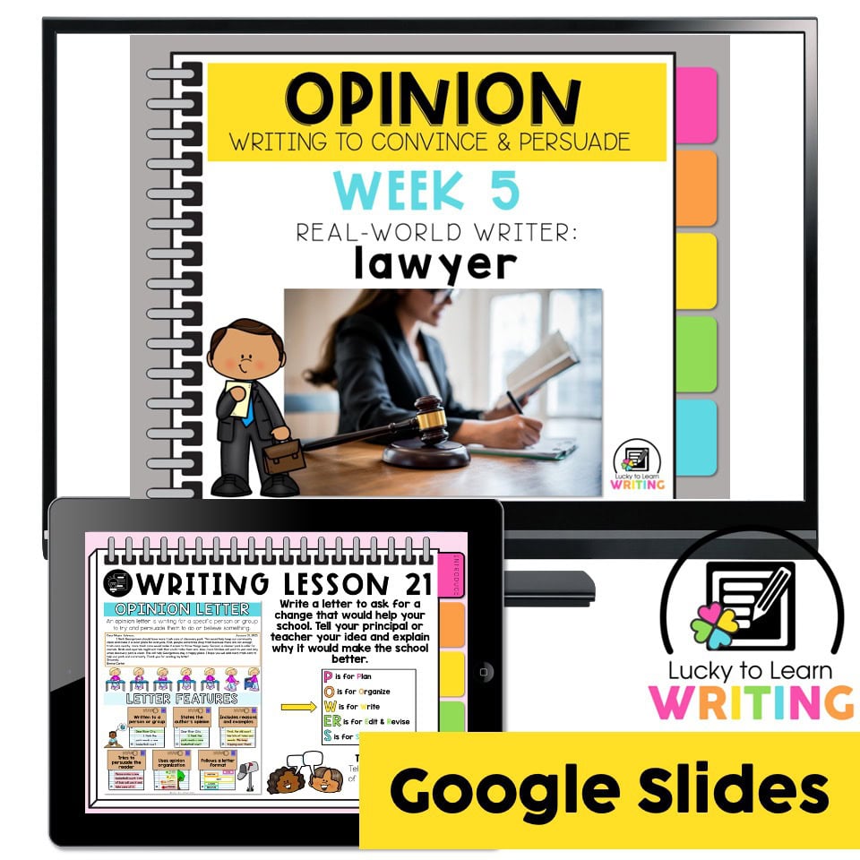 Lucky to Learn Writing - Unit 4 Opinion - Week 5 - Opinion Letter ...