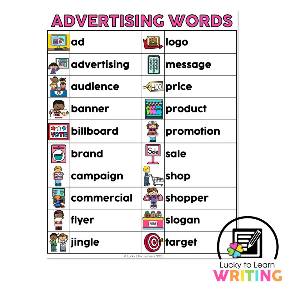 Lucky to Learn Writing - Unit 4 Opinion - Week 7 – Word List ...