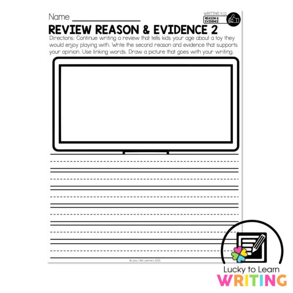Lucky to Learn Writing - Unit 4 Opinion - Writing 4.11 - Reason and ...