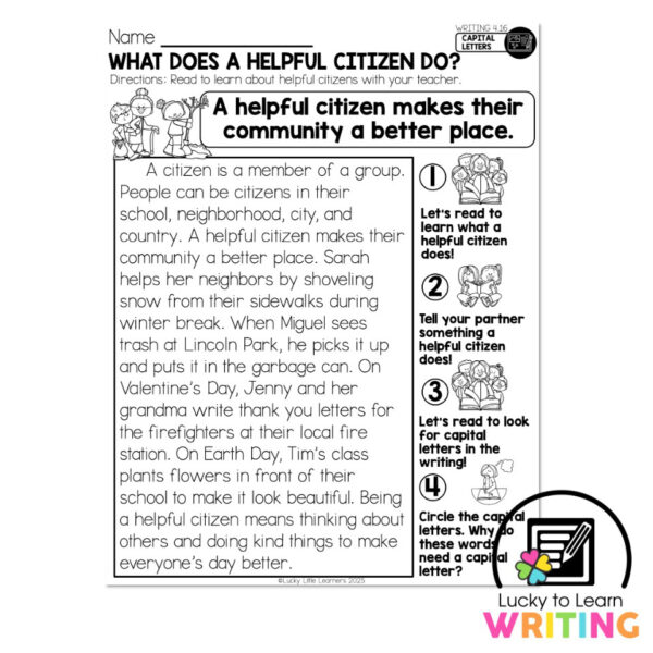 Lucky to Learn Writing - Unit 4 Opinion - Writing 4.16 - Capital ...