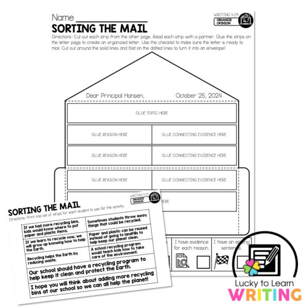 Lucky to Learn Writing - Unit 4 Opinion - Writing 4.19 - Organize ...