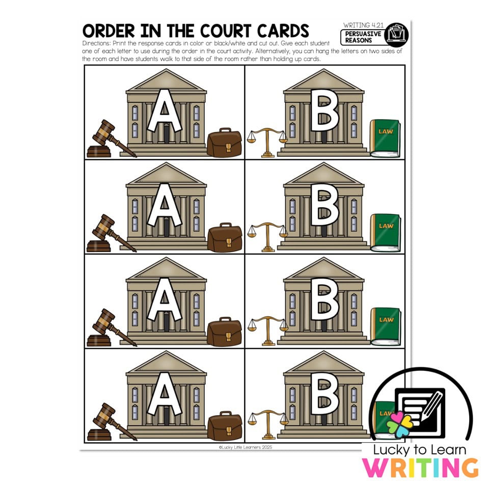 Lucky to Learn Writing - Unit 4 Opinion - Writing 4.21 - Persuasive ...